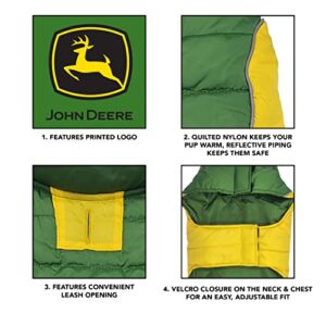 Pets First John Deere Puffer Vest for Dogs & Cats, Size: Large*. Cozy, Waterproof, Windproof, Warm Dog Coat Apparel for Cold Weather, for Small, Medium, Large, and Extra Large Dogs or Cats