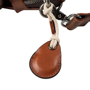 leather airtag case, airtag case, airtag holder, airtag keychain, keychain airtag holder, pet tracker case, item tracker holder, airtag, purse gps holder, horse loop brown