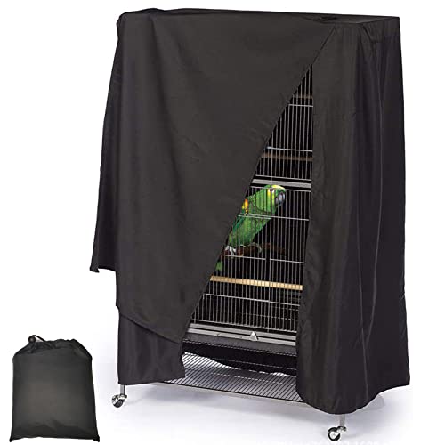 Fhiny Bird Cage Cover, Water-Proof Good Night Black-Out Birdcage Cover Durable Washable Windproof Cage Accessories for Parrot Parakeet Small Animal Sleeping