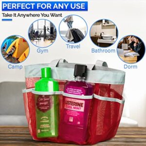 Shower Caddy Portable Mesh Bag - for College Dorm Room essentials ,Camping essentials ,dorm decor ,Travel ,Gym Shower Bag , Bathroom Accessories - Quick Dry Waterproof Shower Tote Bag 9" x 8" .