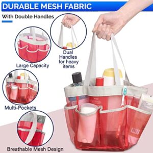 Shower Caddy Portable Mesh Bag - for College Dorm Room essentials ,Camping essentials ,dorm decor ,Travel ,Gym Shower Bag , Bathroom Accessories - Quick Dry Waterproof Shower Tote Bag 9" x 8" .