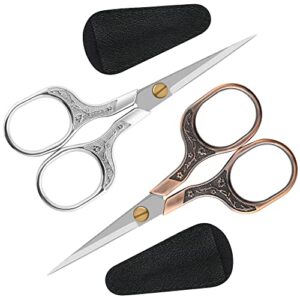 small sharp scissors-glexal 5 inch precision scissors-2 pack,razor sharp blade shears for craft embroidery sewing school office cutting