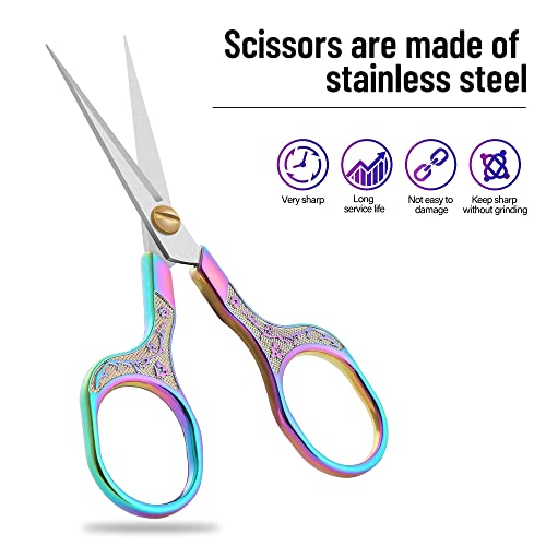 Small sharp scissors-Glexal 5 Inch Precision Scissors-2 pack,razor Sharp Blade Shears for craft embroidery sewing school office cutting