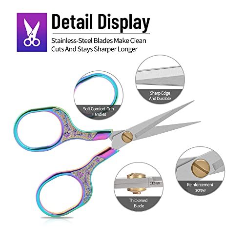 Small sharp scissors-Glexal 5 Inch Precision Scissors-2 pack,razor Sharp Blade Shears for craft embroidery sewing school office cutting