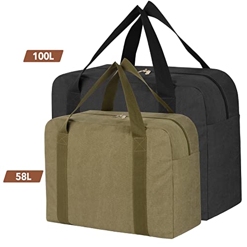 Nsxsu Extra Large Capacity Thickened Canvas Comforter Storage Bags Organizer, Full-coverage Reinforced Handle with Zipper, Moving Bag for Store Blankets, Thick Fabric, Bedding, Clothes, Pillows