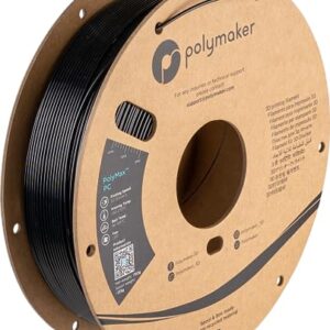 Polymaker Tough PC Filament 1.75mm, Black Polycarbonate Filament 1.75mm 750g Cardboard Spool - PolyMax PC Filament 3D Printer Polycarbonate Filament PC, Tough & High Heat Resistant Black PC Filament