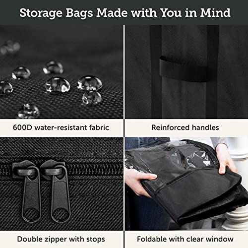 Happylife Home Large Cloth Storage Bags With Zipper, Reinforced Handles & Clear Window - Organize & Create More Space With Our Durable Multipurpose Storage Containers for Clothes, Comforters & Blankets - 3 Pack