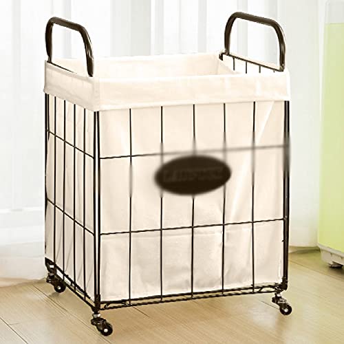 EEQEMG Wrought Iron Folding Dirty Clothes Hamper Household Clothes Bucket Clothes Basket Laundry Basket Storage Basket