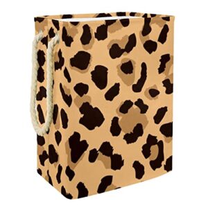 inhomer leopard skin pattern large laundry hamper waterproof collapsible clothes hamper basket for clothing toy organizer, home decor for bedroom bathroom