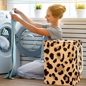 Inhomer Leopard Skin Pattern Large Laundry Hamper Waterproof Collapsible Clothes Hamper Basket for Clothing Toy Organizer, Home Decor for Bedroom Bathroom