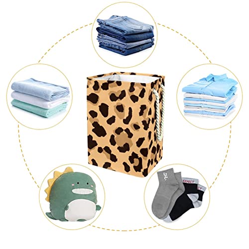 Inhomer Leopard Skin Pattern Large Laundry Hamper Waterproof Collapsible Clothes Hamper Basket for Clothing Toy Organizer, Home Decor for Bedroom Bathroom