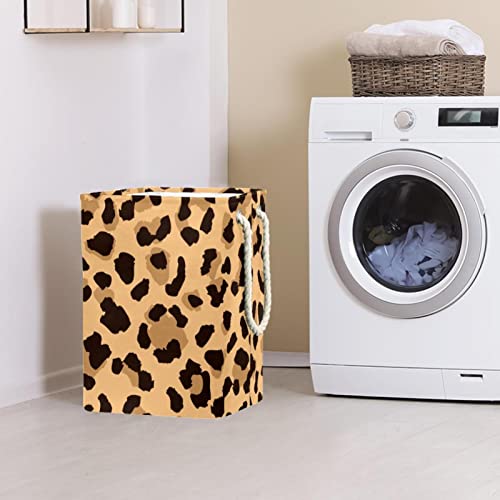 Inhomer Leopard Skin Pattern Large Laundry Hamper Waterproof Collapsible Clothes Hamper Basket for Clothing Toy Organizer, Home Decor for Bedroom Bathroom