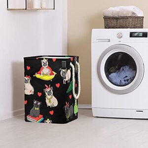 Inhomer Dog Princess Pattern Large Laundry Hamper Waterproof Collapsible Clothes Hamper Basket for Clothing Toy Organizer, Home Decor for Bedroom Bathroom