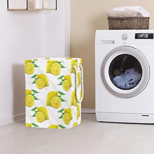 Inhomer Summer Fruit Lemon Cutting Pattern Large Laundry Hamper Waterproof Collapsible Clothes Hamper Basket for Clothing Toy Organizer, Home Decor for Bedroom Bathroom