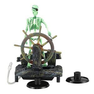 mesee aquarium pirate captain decoration, skeleton seaman landscape fish tank decor, undersea air-driven aquatic ornament decorations for home fishing tank /arts crafts /decorating