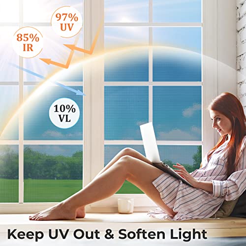 Viseeko Window Tinting Film for Home: Heat Blocking Window Film Sun Blocking Window Film UV Reflecting Window Privacy Film One Way Window Film See Out Not in Daytime Privacy Window Film Static Cling