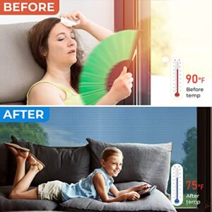 Viseeko Window Tinting Film for Home: Heat Blocking Window Film Sun Blocking Window Film UV Reflecting Window Privacy Film One Way Window Film See Out Not in Daytime Privacy Window Film Static Cling