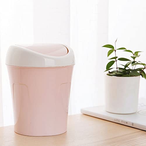 YITAQI Trash Can Living Room Home Mini Bedside Desktop Plastic Garbage Bin Waste Basket Storage Organizer(Blue)