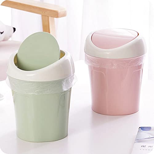 YITAQI Trash Can Living Room Home Mini Bedside Desktop Plastic Garbage Bin Waste Basket Storage Organizer(Blue)