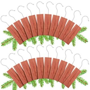 20 pieces cedar hang ups natural cedar blocks aromatic ceder hangers cedar blocks for clothes storage cedar wood chips with hooks hanging cedar planks storage accessories for closet and drawers