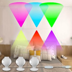 ACNCTOP Novelty Ambient and Mood Lighting 360° Rotating DIY Wall Art Decor RGB Bar LED Wall Light for Bedroom,Living Room,Room,Hallway,Stair,Modern Home Decoration