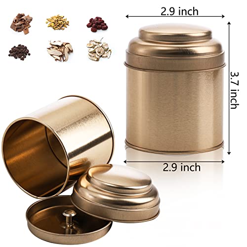 Lawei 6 Pack Tea Tins Canister with Airtight Double Lids, Mini Tea Storage Containers Round Tin Can Box for Storage Tea Coffee Sugar Loose Leaf, 8 Fluid Oz