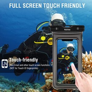 Rosimax Waterproof Phone Pouch Floating IPX8 Underwater Snorkeling Diving Cell Phone Case Dry Bag for iPhone 13 12 11 Pro Max Xs XR X 8 7 6S Galaxy S20 S10 Plus S10e Note 10 9 Pixel up to 7" (Black)