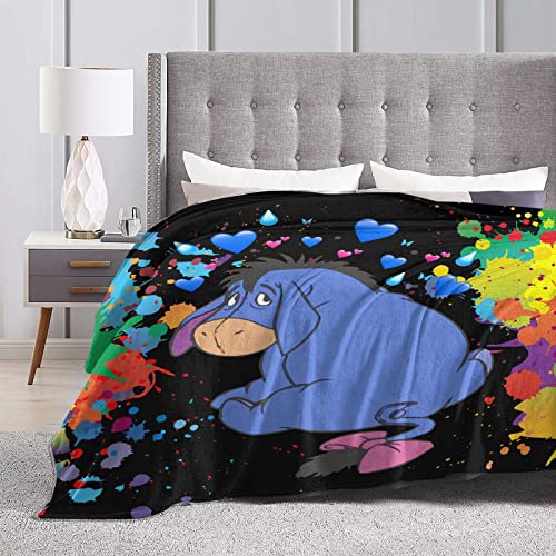 Aheykuil Funny Eeyore Blanket Classic Fashion Coral Fleece Micro 90inchesX80inches Small Large Clearance Throw Blanket, Black