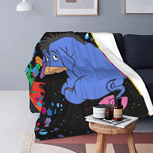 Aheykuil Funny Eeyore Blanket Classic Fashion Coral Fleece Micro 90inchesX80inches Small Large Clearance Throw Blanket, Black