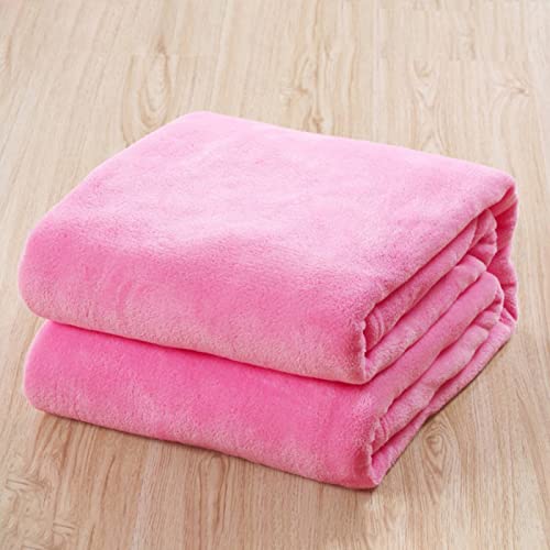 Textured Soft Blanket, Warm and Lightweight Throw Blanket, Soft Solid Color Warm Blanket Home Living Room Bedspread Cover Rug Sofa Decor - Pink