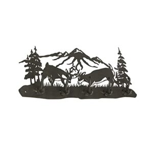 things2die4 brown laser cut metal deer hook rack decorative wall mounted key and coat hanger