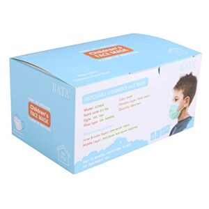 KATA 3-Ply Pleated Disposable Children's Face Masks, One Size, Green, Box Of 50 Masks