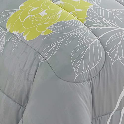 Sweet Home Collection 7 Piece Comforter Set Bag Solid Color All Season Soft Down Alternative Blanket & Luxurious Microfiber Bed Sheets, Florence, Queen