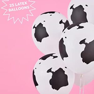 xo, Fetti Cow Print Latex Balloons - 25 pk, 12" | Bachelorette Party Decorations, Last Rodeo, Bridal Shower, Birthday Party, Baby Shower