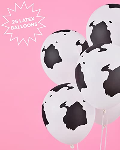 xo, Fetti Cow Print Latex Balloons - 25 pk, 12" | Bachelorette Party Decorations, Last Rodeo, Bridal Shower, Birthday Party, Baby Shower