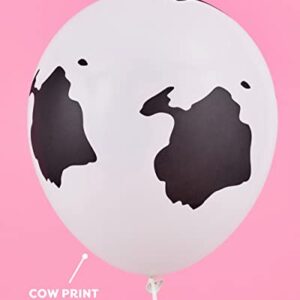 xo, Fetti Cow Print Latex Balloons - 25 pk, 12" | Bachelorette Party Decorations, Last Rodeo, Bridal Shower, Birthday Party, Baby Shower