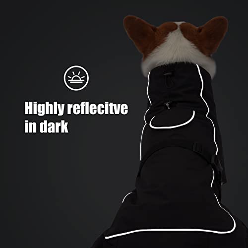 Dog Winter Jacket Cozy Reflective Waterproof Dog Winter Coat Windproof Warm Winter Dog Jacket Comfortable Dog Clothing for Cold Weather Unique Stylish for Large Dogs Walking Hiking Trave