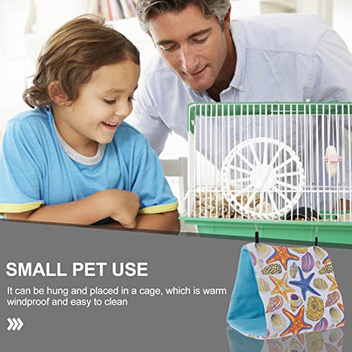 Winter Warm Hamster Bird Hammock Nest House Shed Hut Practical Pet Hanging Nest Warm Cage Plush Fluffy Birds Hut Hideaway Hamster Hanging Bed (Shell M)