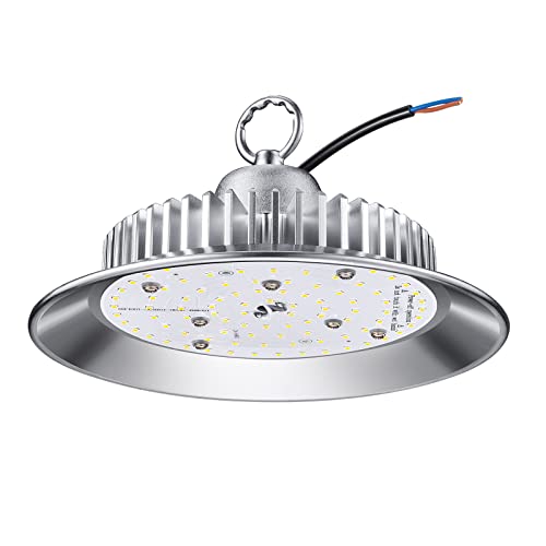 100W UFO LED High Bay Light Commercial Light,6500K AC85~277V, With Chain Non-Dimmable,Lightweight Aluminum Alloy LED Industrial Lamp for Garage Warehouse Workshop Shopping Mall Stadium Exhibition Hall