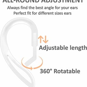 Rqker Sport Ear Hooks Compatible with AirPods 3 2021, 1 Pairs Anti Slip Anti Lost Soft Silicone Earhook Ear Loop Compatible with AirPods 3, 1 Pairs, White