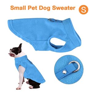 Oomiibe Winter Pet Dog Clothes Puppy Clothing French Bulldog Coat Pug Costumes Jacket Dog Cold Weather Coats for Small Dogs Chihuahua Vest (Small,Blue)