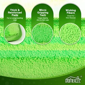 HOMEXCEL Microfiber Mop Pads Compatible with Swiffer Sweeper Mops, Reusable and Machine Washable Floor Mop Pad Refills, Mop Head Replacements for Multi Surface Wet & Dry Cleaning, Pack of 2