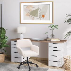 CorLiving Marlowe Fabric Upholstered Task Chair in Off White