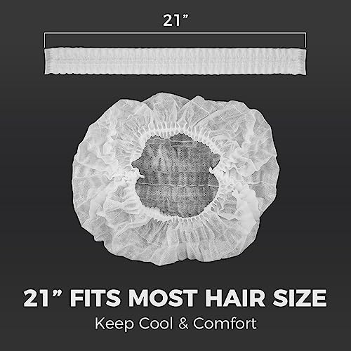 2X Heavy Duty Hair Nets Food Service, 100 Pack, 21", Disposable Bouffant Caps Hair Nets for Women Work, Cooking…