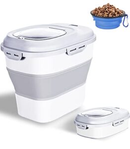 dog food storage container pet cereal cat with lids locking bowl plastic airtight large flour sugar kitchen rice leakproof pantry collapsible white bird seed wheels sealable dry 23 qt/30 pound lb/25l