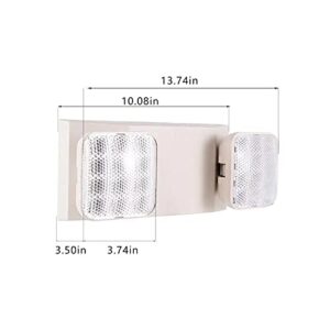 Gruenlich LED Emergency Exit Lighting Fixtures with Two LED Heads and Back-Up Batteries- US Standard Emergency Light, UL 924 Qualified, 120-277 Voltage, 1-Pack