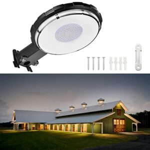 led barn light 100w - 10000lm dusk to dawn outdoor lighting - 5000k daylight - ip65 waterproof area street light with photocell for farmhouse barns garage yard warehouse outdoor security lighting