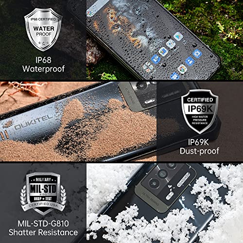 OUKITEL Rugged Smartphone Unlocked WP17, Night Vision 64MP Triple Camera, Android11 8300mAh Battery 8GB+128GB Dual 4G Global Bands Rugged Cell Phone 6.78“FHD+ IP68 Waterproof NFC Tough Mobile Phone