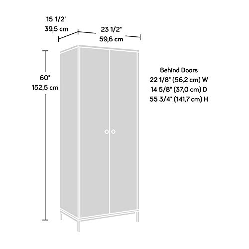 Sauder North Avenue Storage Cabinet, L: 23.47" x W: 15.55" x H: 60.04", Charter Oak Finish