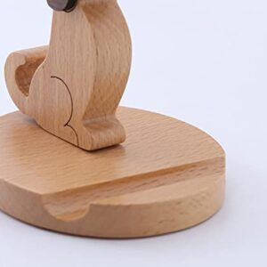 Pokanic Cell Phone Tablet Wooden Stand Dock Holder Cradle Mount Organizer Charger Station Table Desk Room Office School Kitchen Non-Slip Wood (Dog)